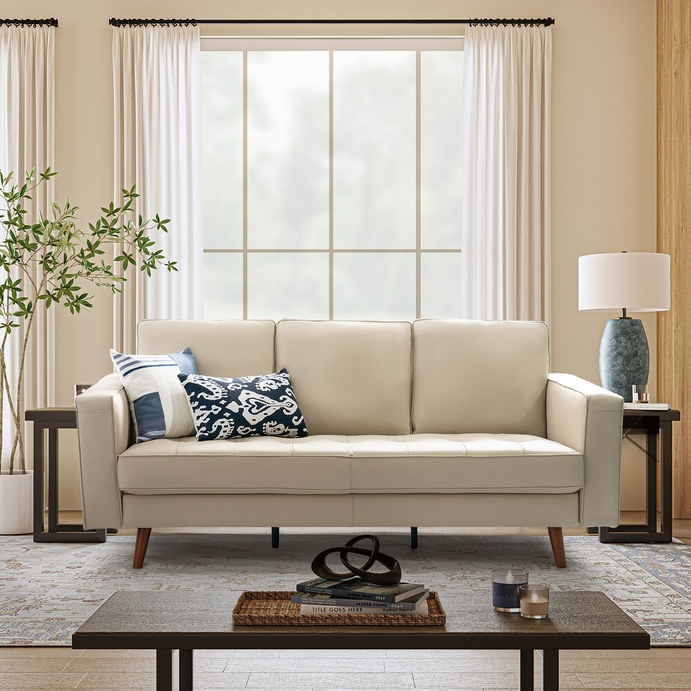 Off-White Leather Sofas - Bed Bath & Beyond